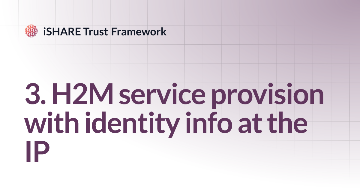 3. H2M service provision with identity info at the IP | Version 2.0.1 | iSHARE Trust Framework