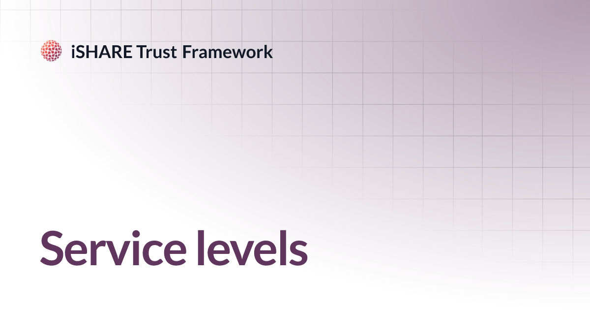 Service levels | iSHARE Trust Framework