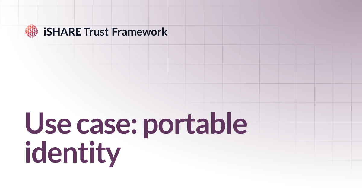 Use case: portable identity | iSHARE Trust Framework