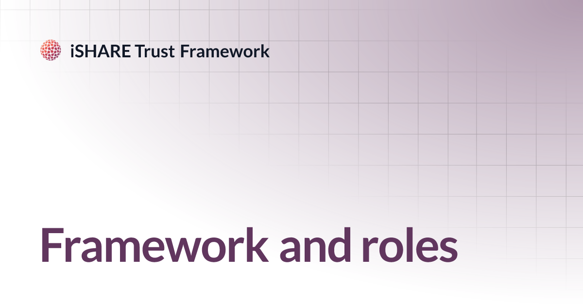 Framework and roles | iSHARE Trust Framework